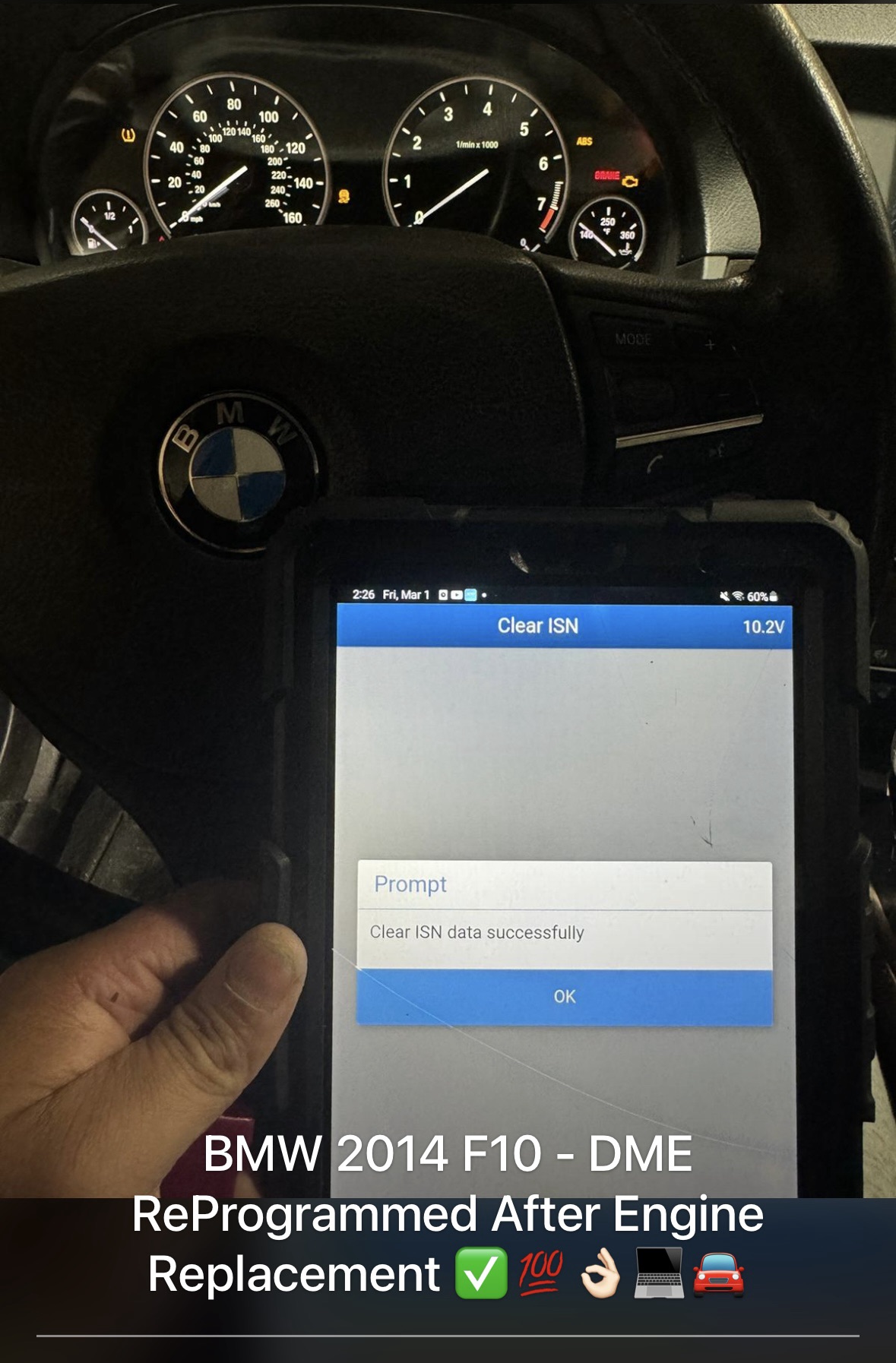 BMW 2014 F10 – DME ReProgrammed after Engine Replacement 💯👌🏻💻🚘 – Bimmer Programming, Coding ...