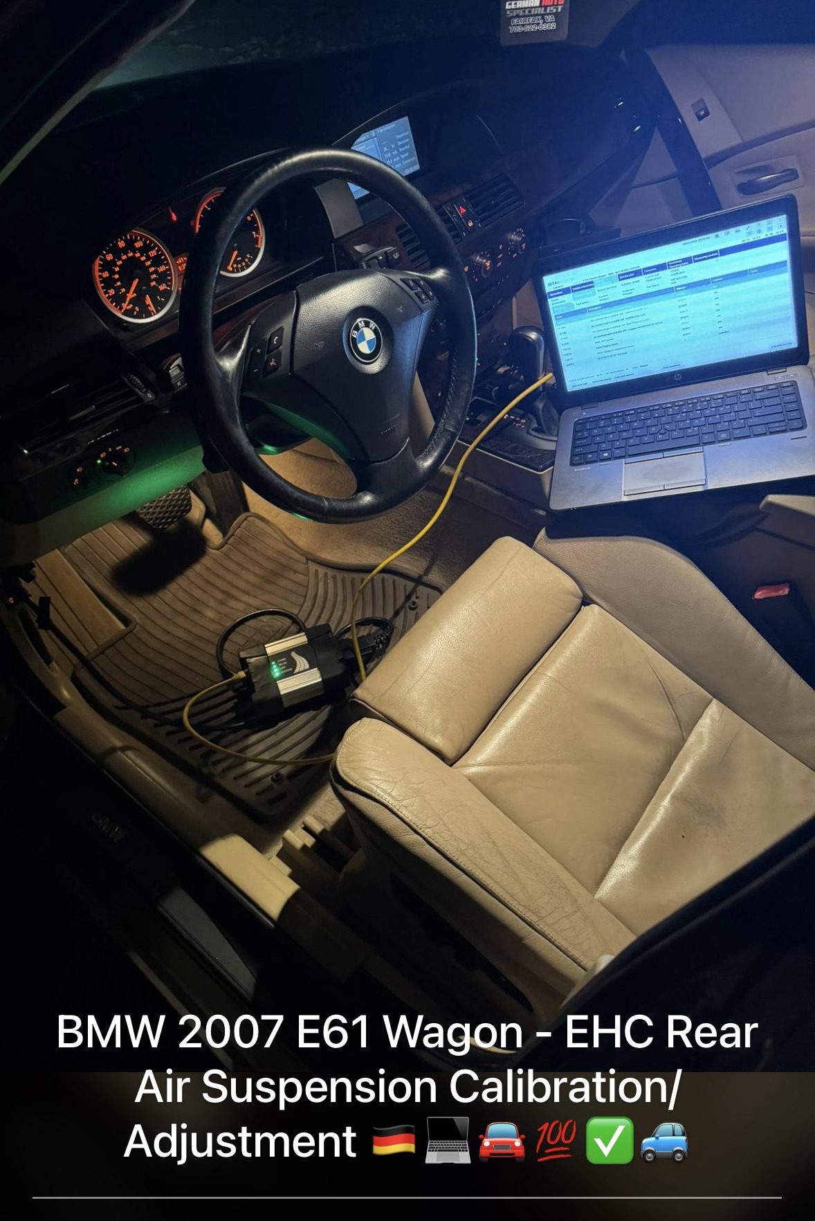 BMW 2007 E61 Wagon – EHC Rear Air Suspension Calibration/Adjustment 🇩🇪💻 ...