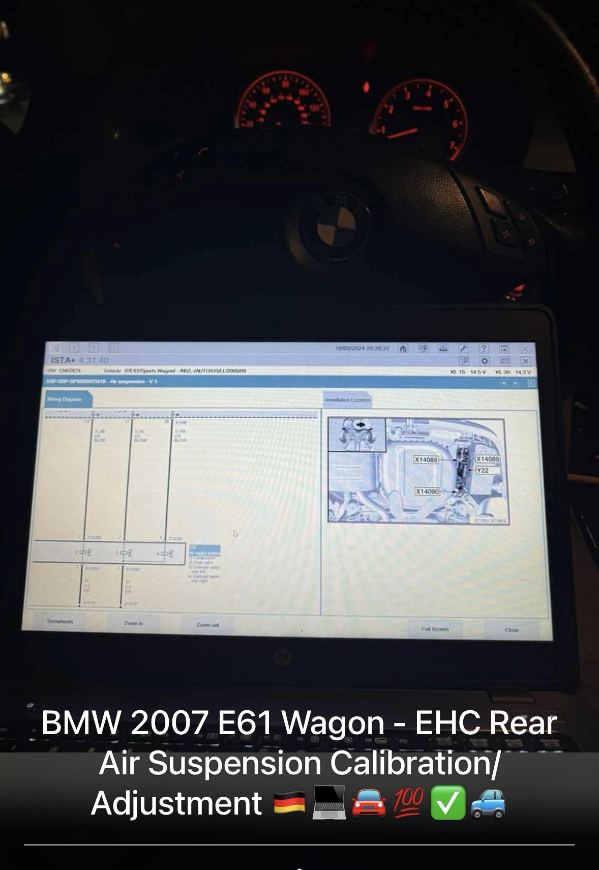 BMW 2007 E61 Wagon – EHC Rear Air Suspension Calibration/Adjustment 🇩🇪💻 ...