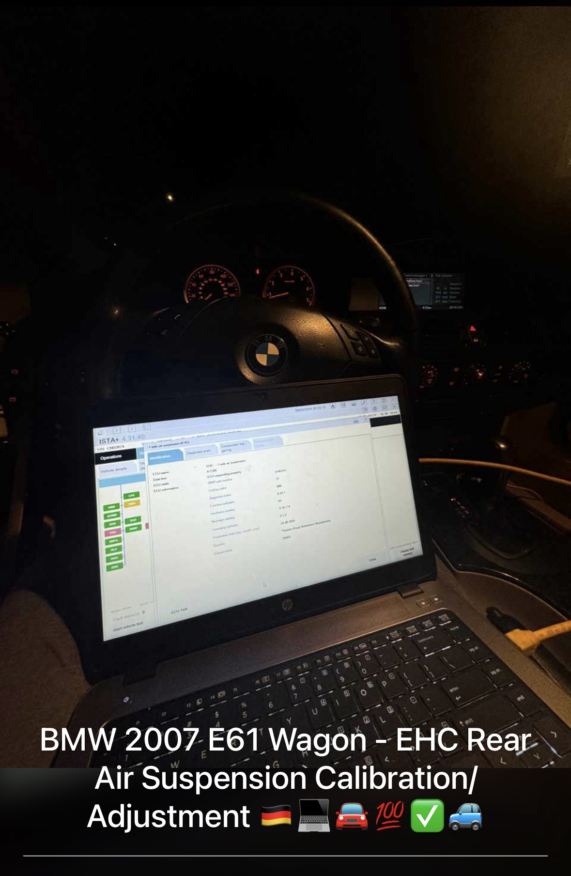 BMW 2007 E61 Wagon – EHC Rear Air Suspension Calibration/Adjustment 🇩🇪💻 ...