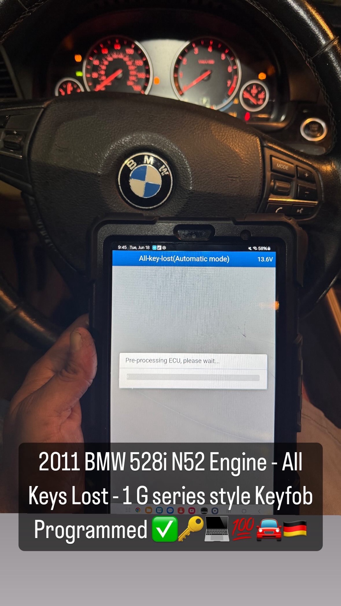 2011 BMW 528i N52 Engine – All Keys Lost – 1 G series style Keyfob Programmed 🔑💻💯🚘🇩🇪 – Bimmer ...