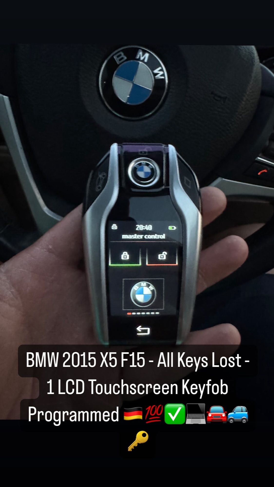 BMW 2015 X5 F15 – All Keys Lost – 1 LCD Touchscreen Keyfob Programmed ...