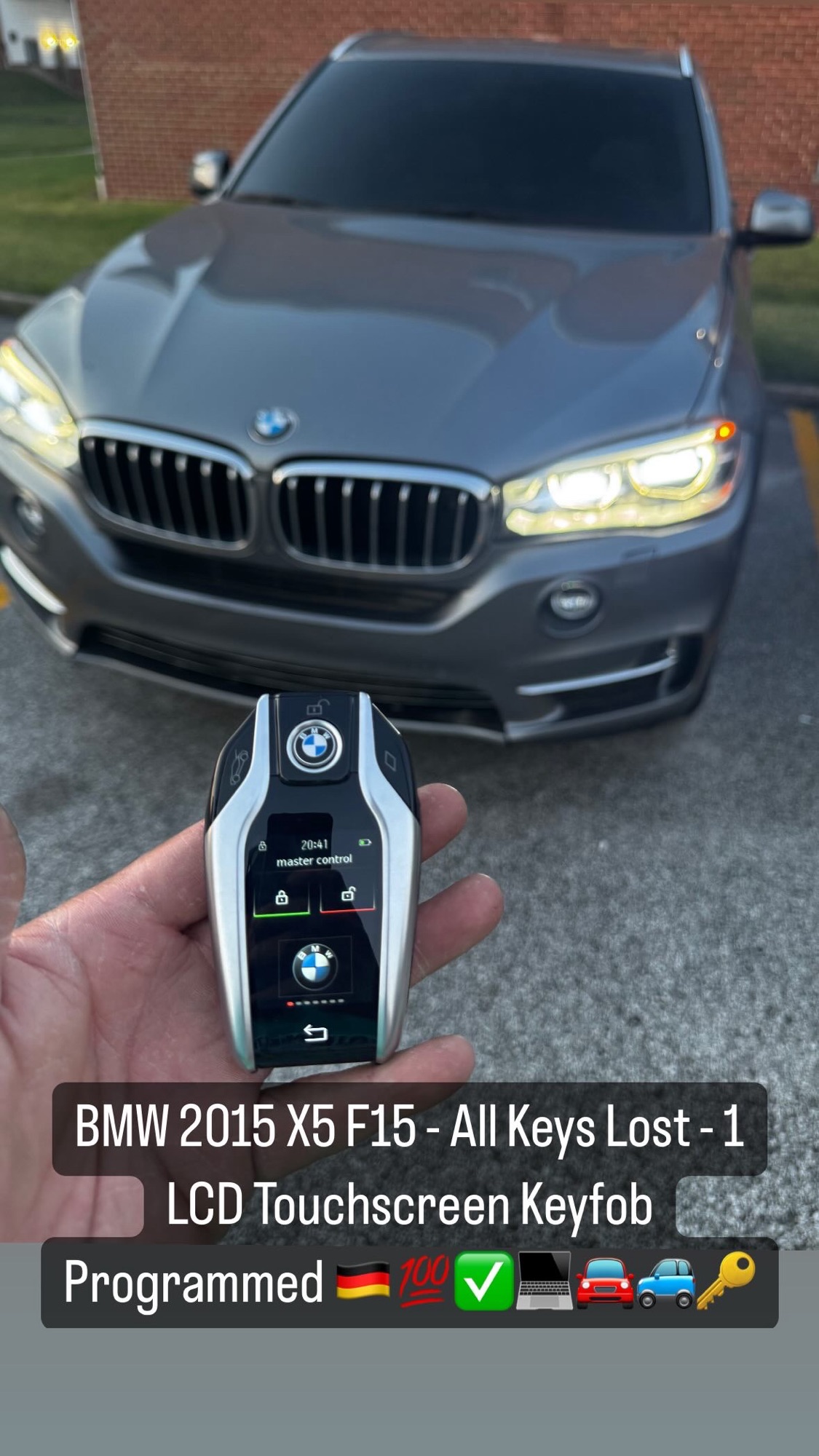 BMW 2015 X5 F15 – All Keys Lost – 1 LCD Touchscreen Keyfob Programmed ...