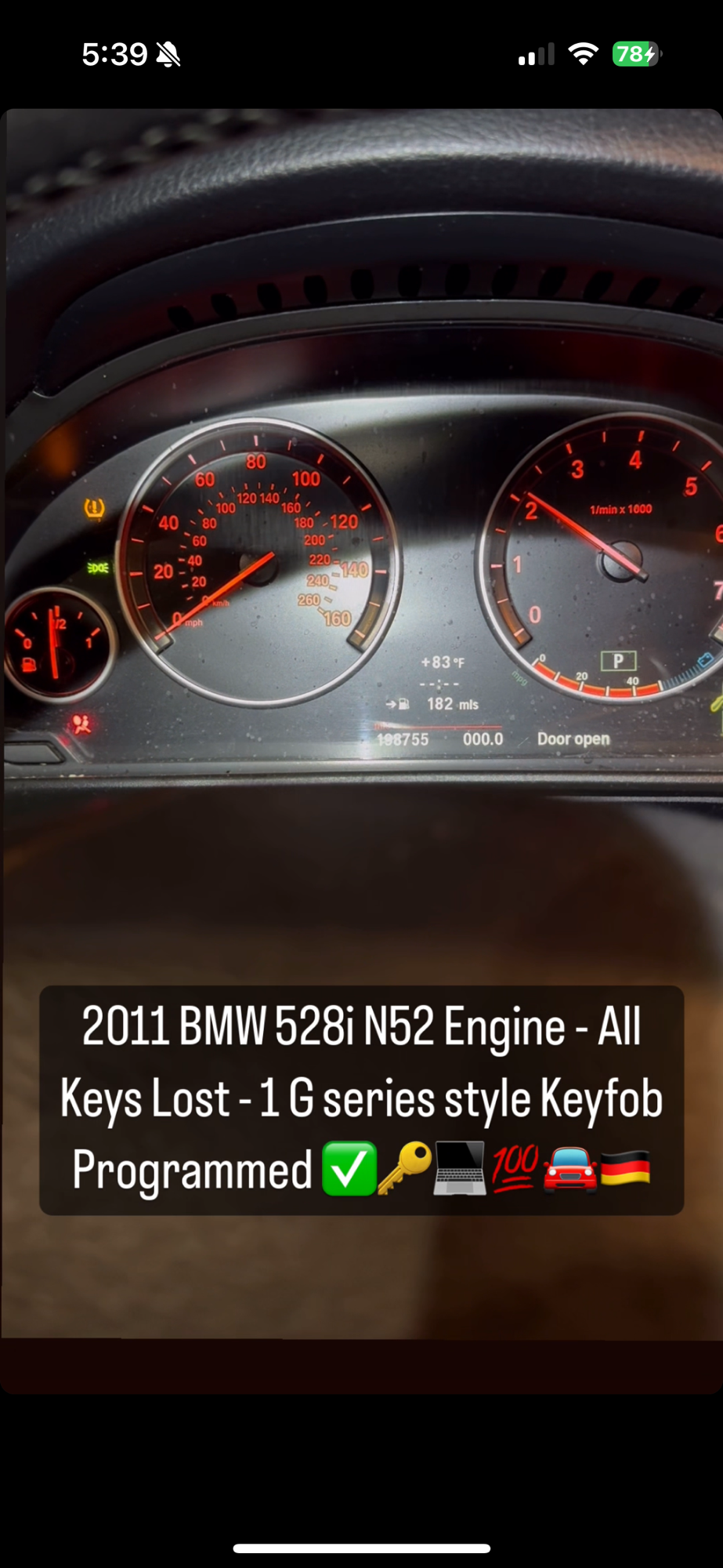 2011 BMW 528i N52 Engine – All Keys Lost – 1 G series style Keyfob ...